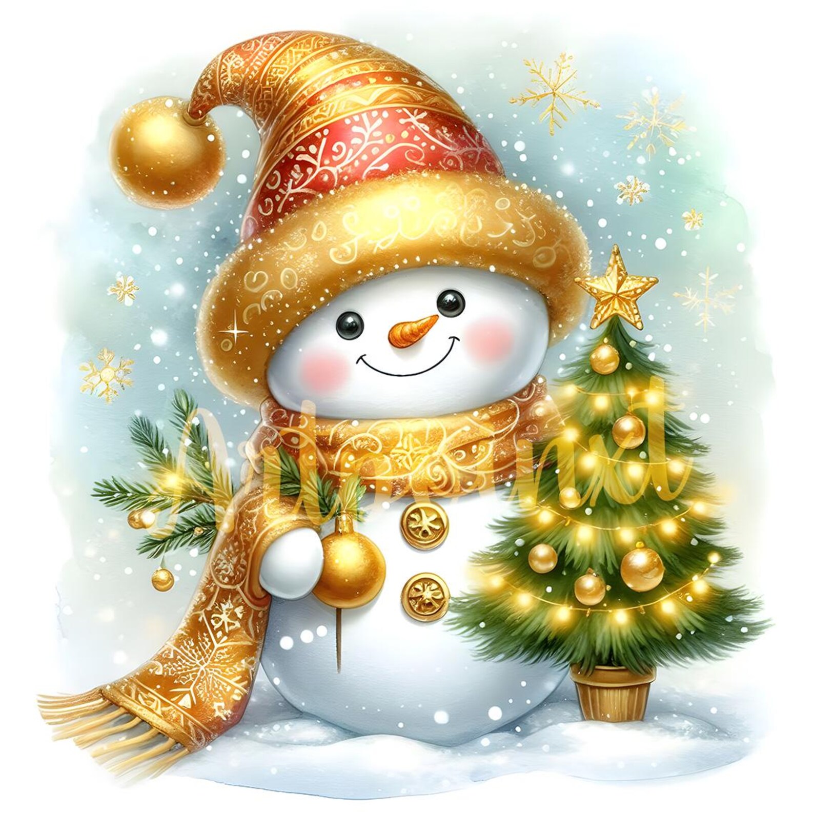 Gold Snowman Clipart | Set of 21 | High Quality 300 DPI Jpegs | Gold ...
