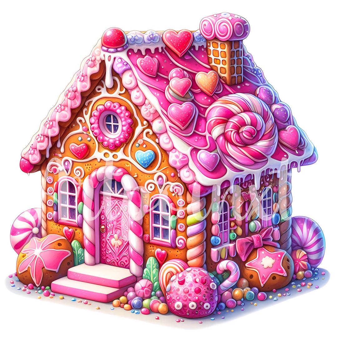 Gingerbread Candy House Clipart | Set of 20 | High Quality 300 DPI ...