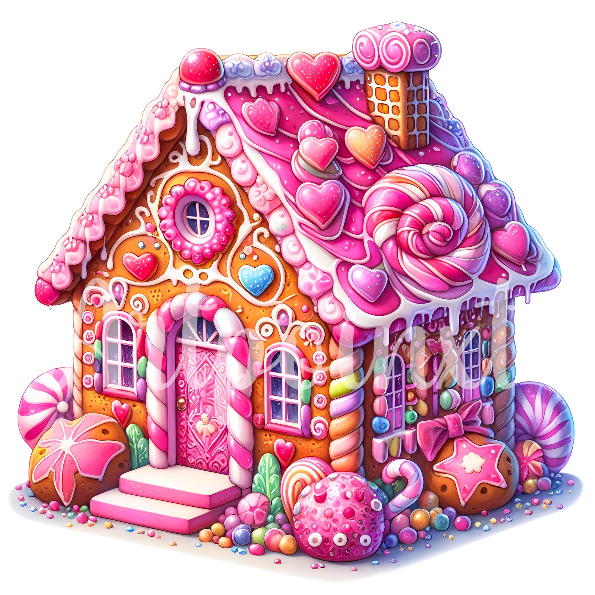 Gingerbread Candy House Clipart | Set of 20 | High Quality 300 DPI ...