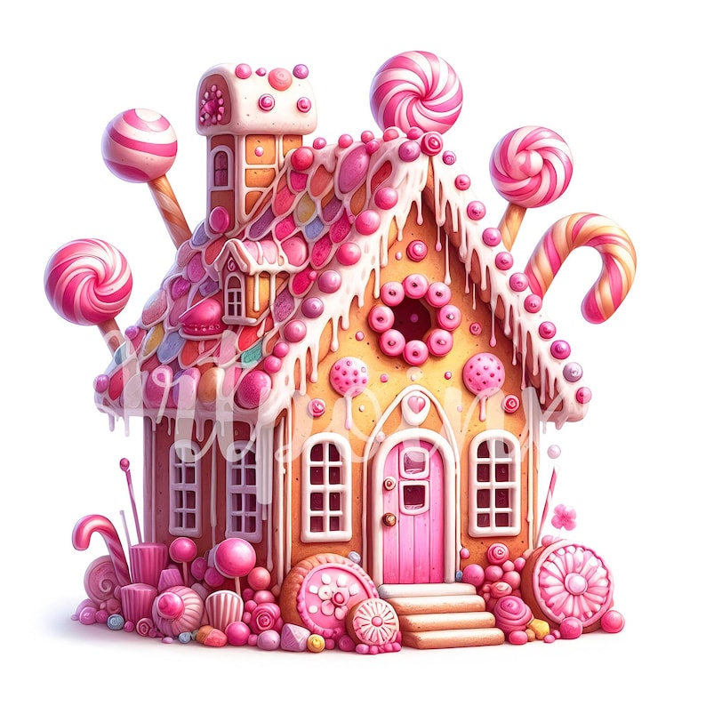 Gingerbread Candy House Clipart | Set of 20 | High Quality 300 DPI ...