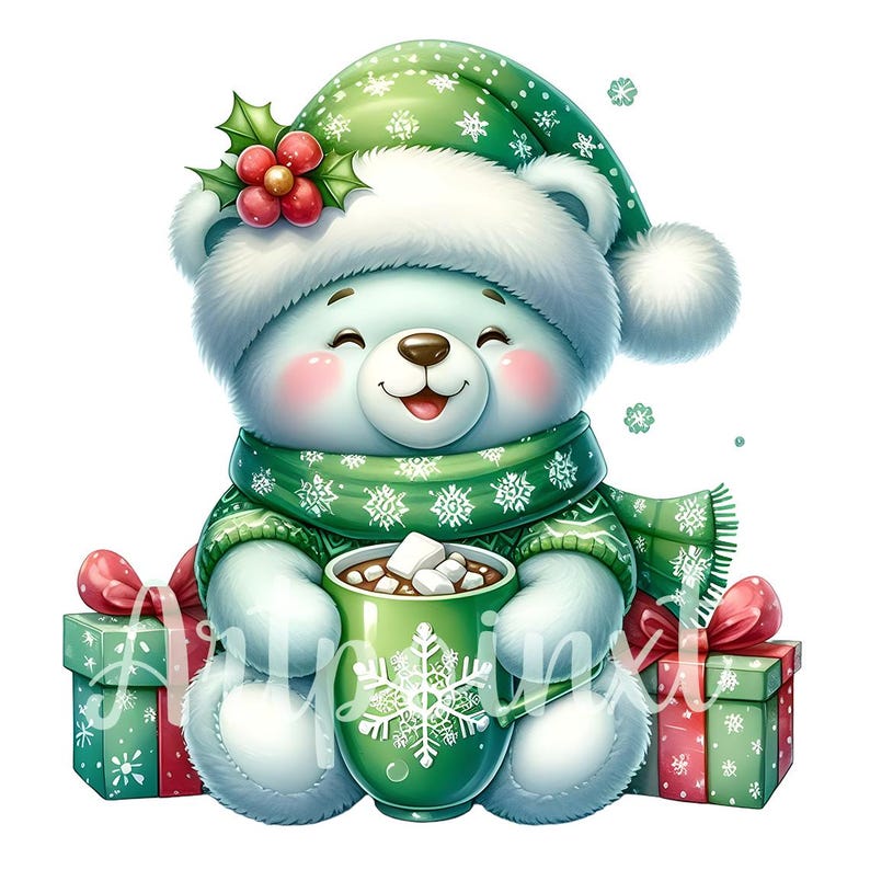 Christmas Teddy Bear Clipart | Set of 21 Pngs | High Quality 300 DPI ...