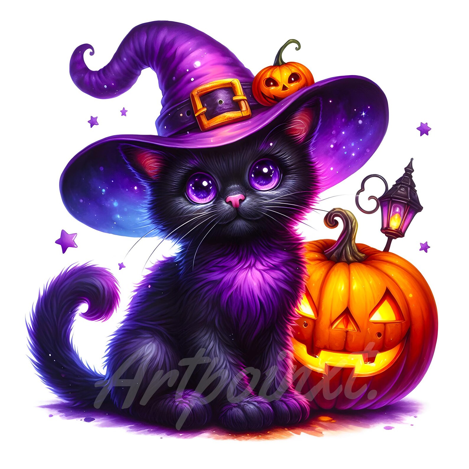 Halloween Black Cat Clipart | Set of 12 Spooky Cat Designs | 300 DPI ...