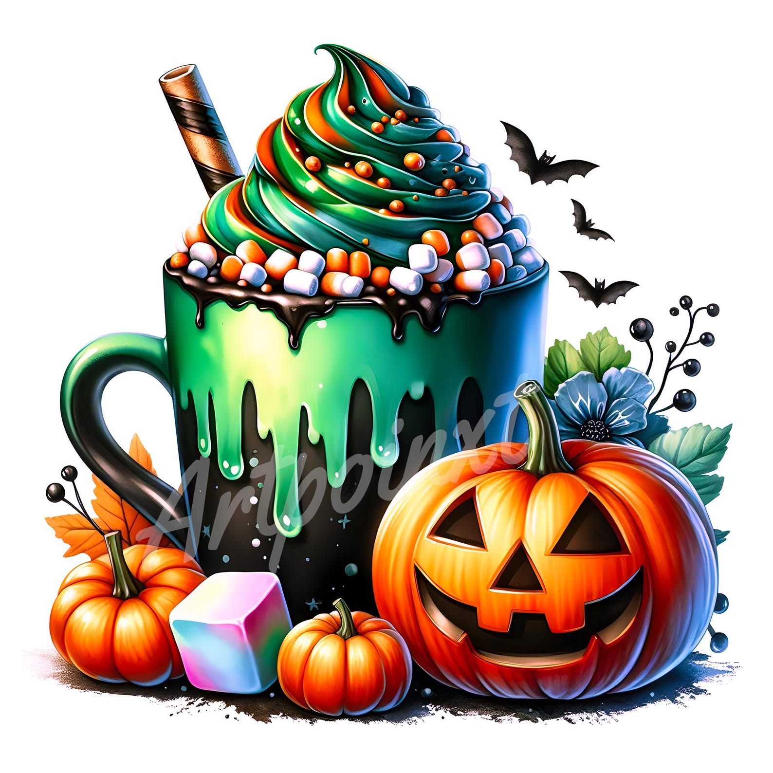 Halloween Spooky Drinks Clipart | Set of 10 | 300 DPI JPEG | Witch ...