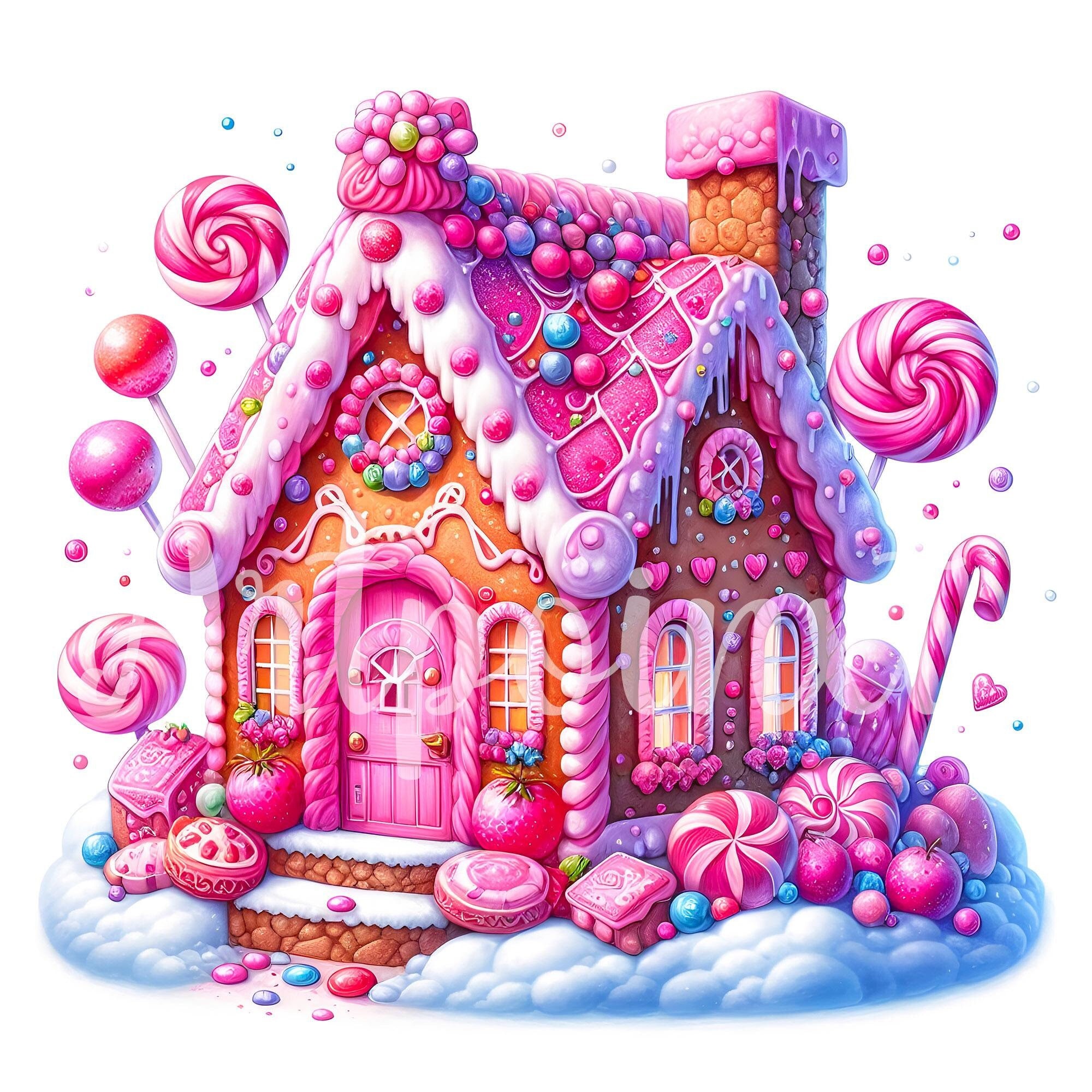 Gingerbread Candy House Clipart | Set of 20 | High Quality 300 DPI ...