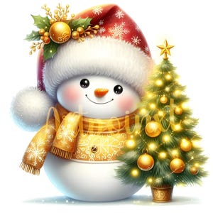 Gold Snowman Clipart | Set of 21 | High Quality 300 DPI Jpegs | Gold ...