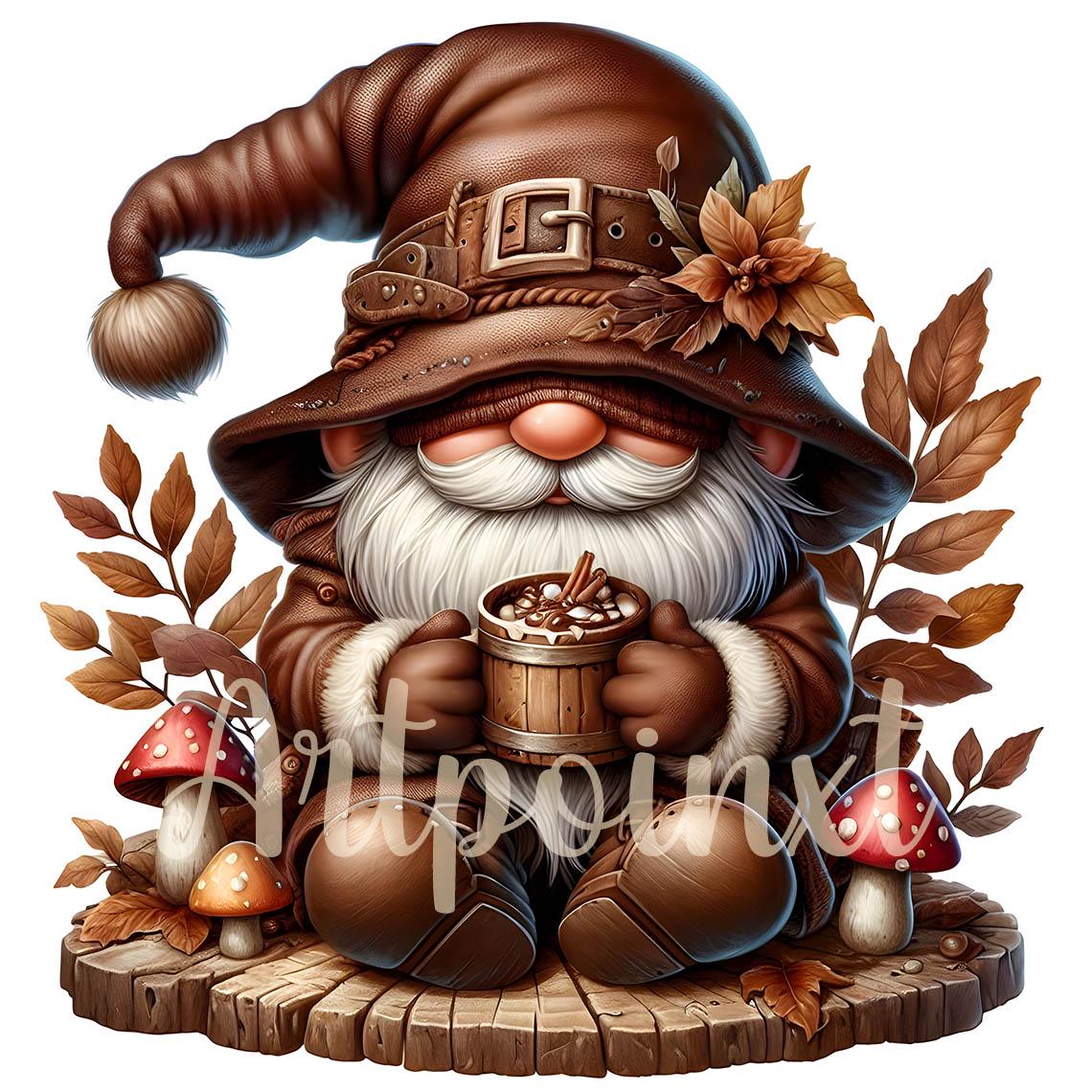 Gnome With Hot Cocoa Clipart | Set of 22 | High Quality 300 DPI Jpegs ...