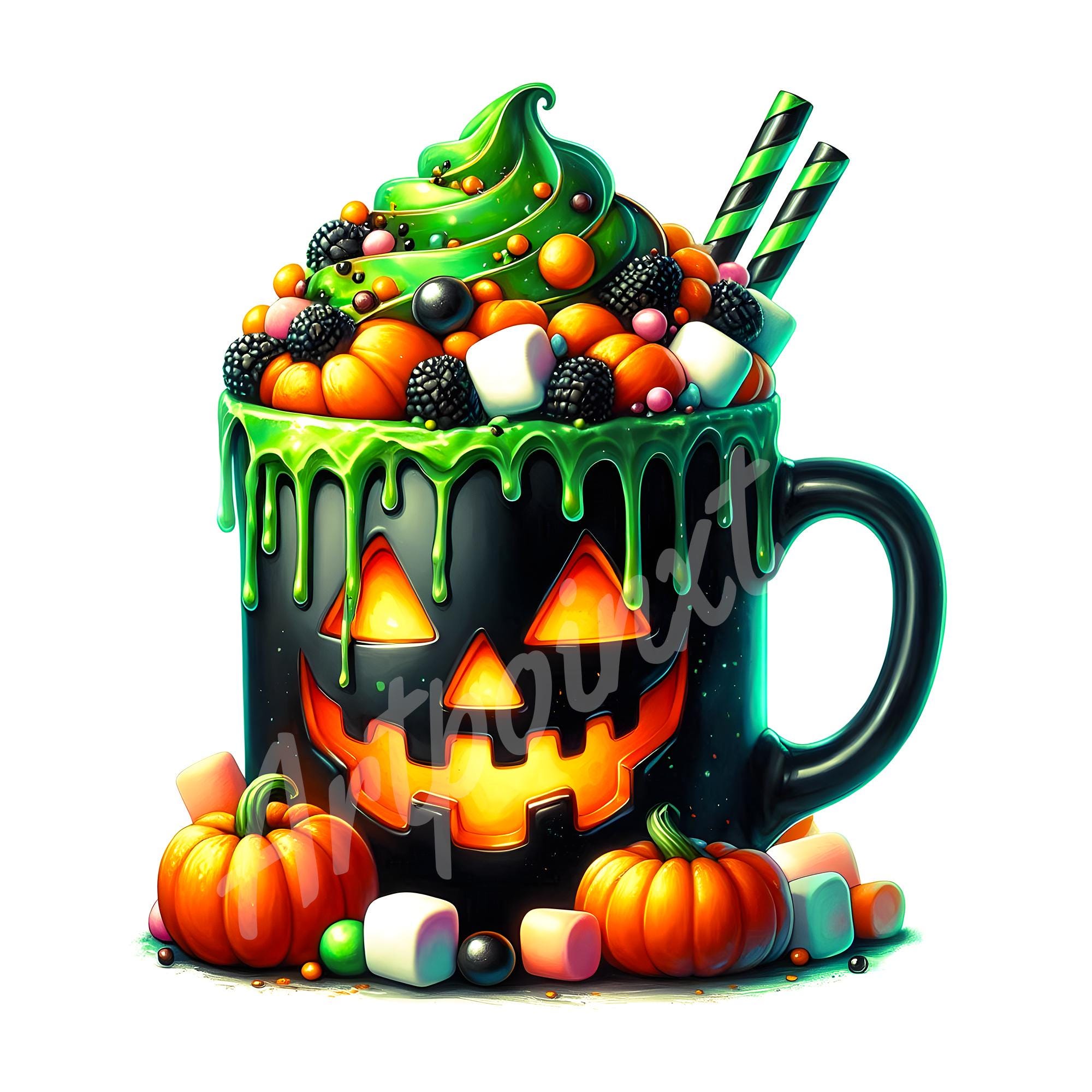 Halloween Spooky Drinks Clipart | Set of 10 | 300 DPI JPEG | Witch ...