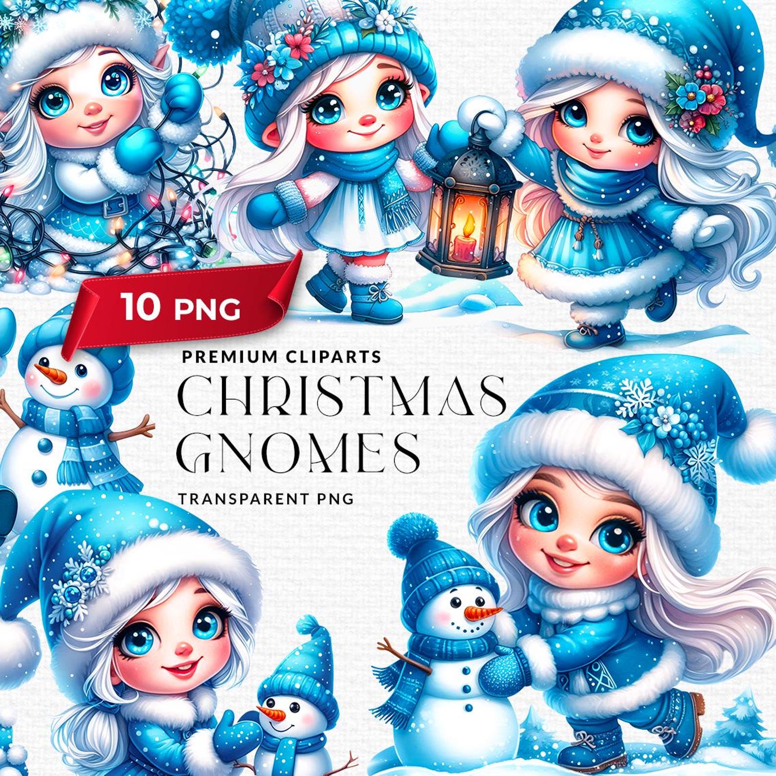 Winter Wonderland Christmas Gnomes Clipart| Set of 10 | High Quality ...