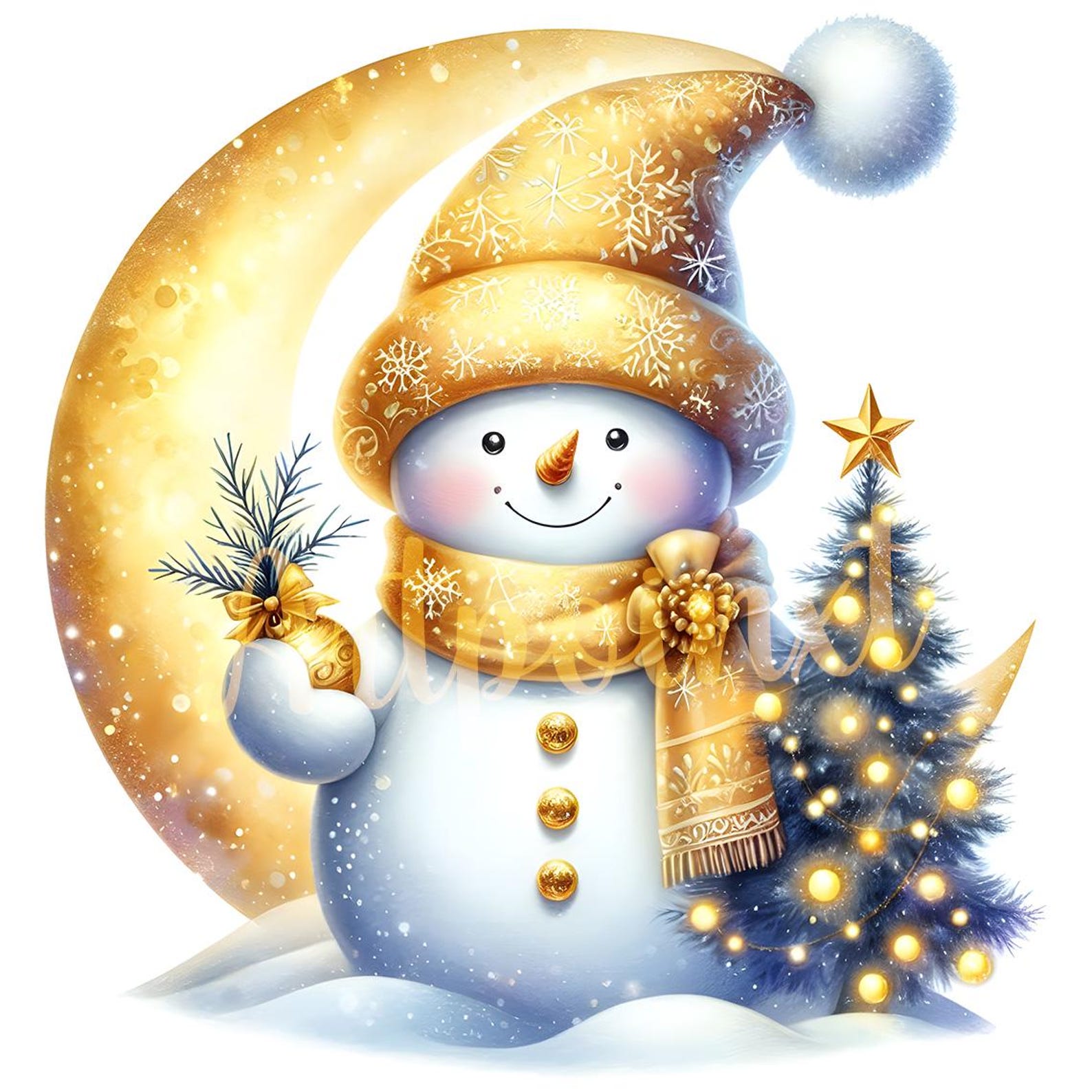 Gold Snowman Clipart | Set of 21 | High Quality 300 DPI Jpegs | Gold ...