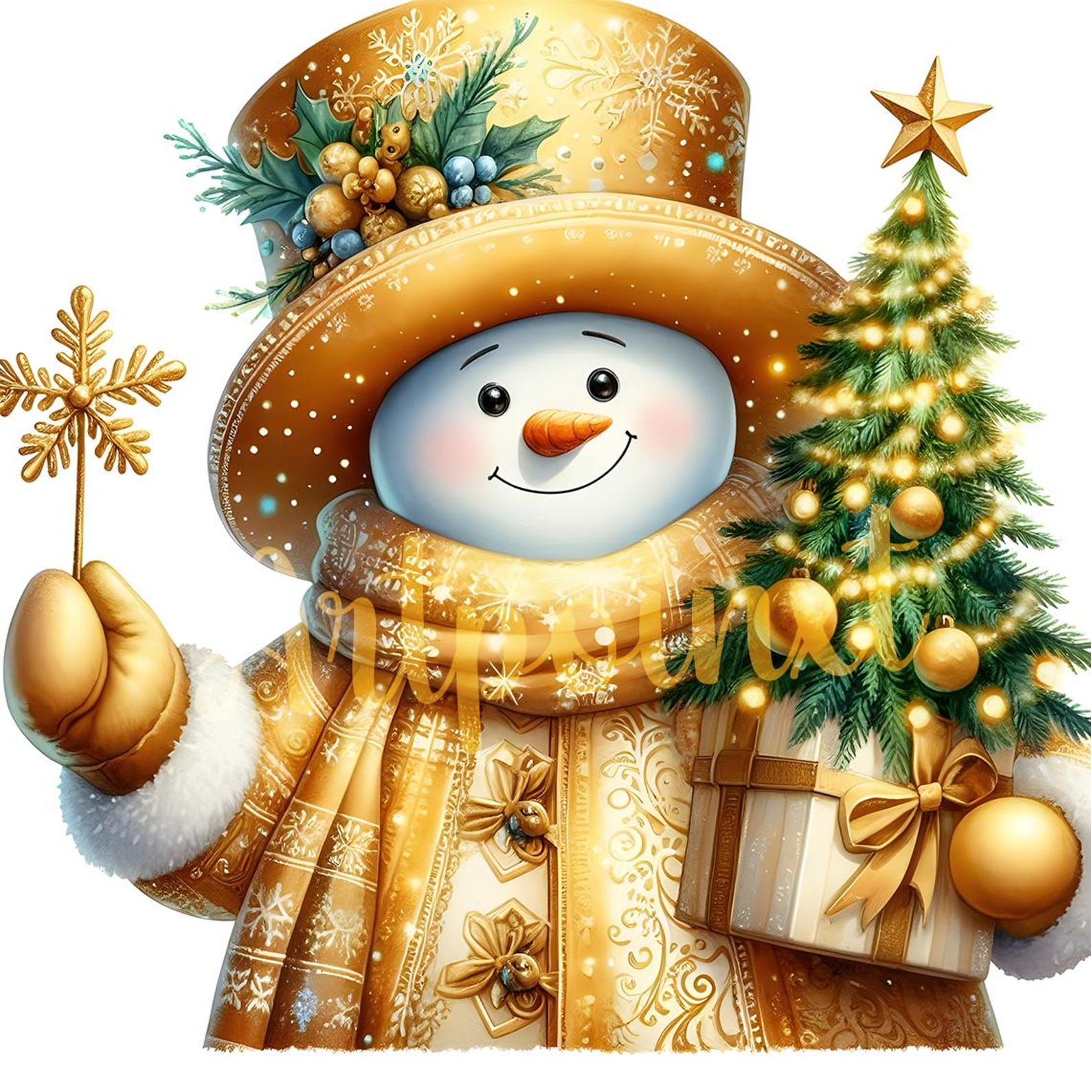 Gold Snowman Clipart | Set of 21 | High Quality 300 DPI Jpegs | Gold ...