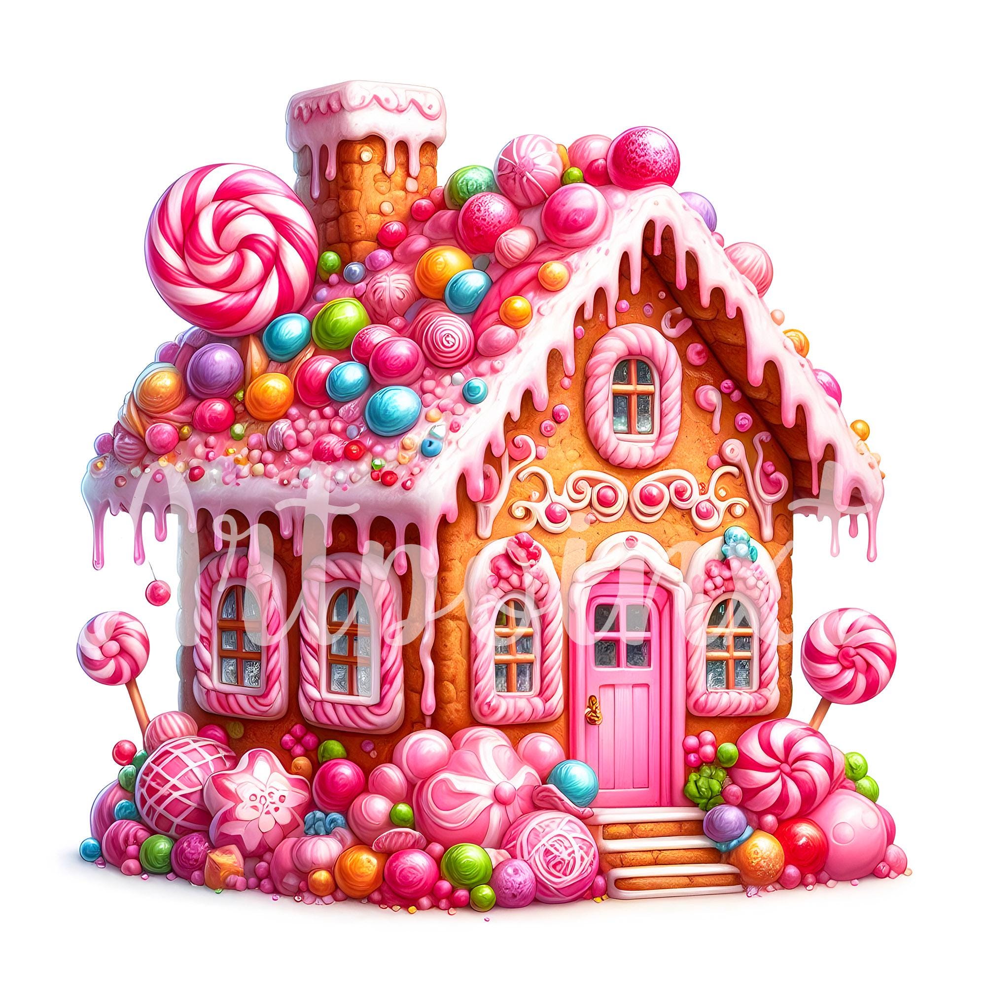 Gingerbread Candy House Clipart | Set of 20 | High Quality 300 DPI ...