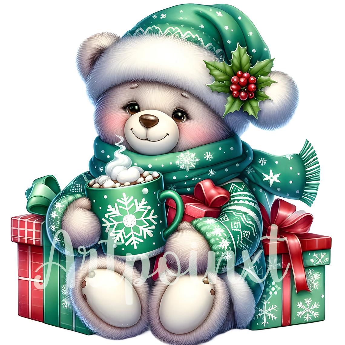 Christmas Teddy Bear Clipart | Set of 21 Pngs | High Quality 300 DPI ...