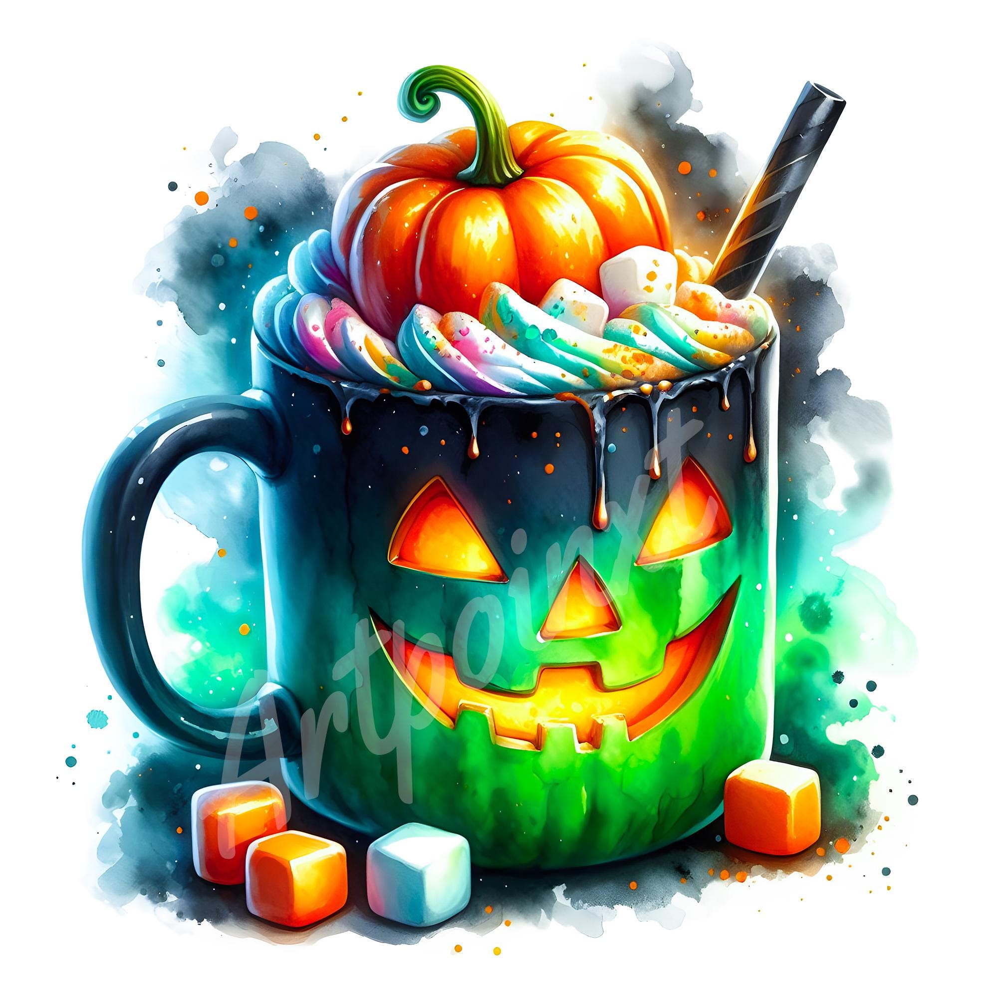 Halloween Spooky Drinks Clipart | Set of 10 | 300 DPI JPEG | Witch ...