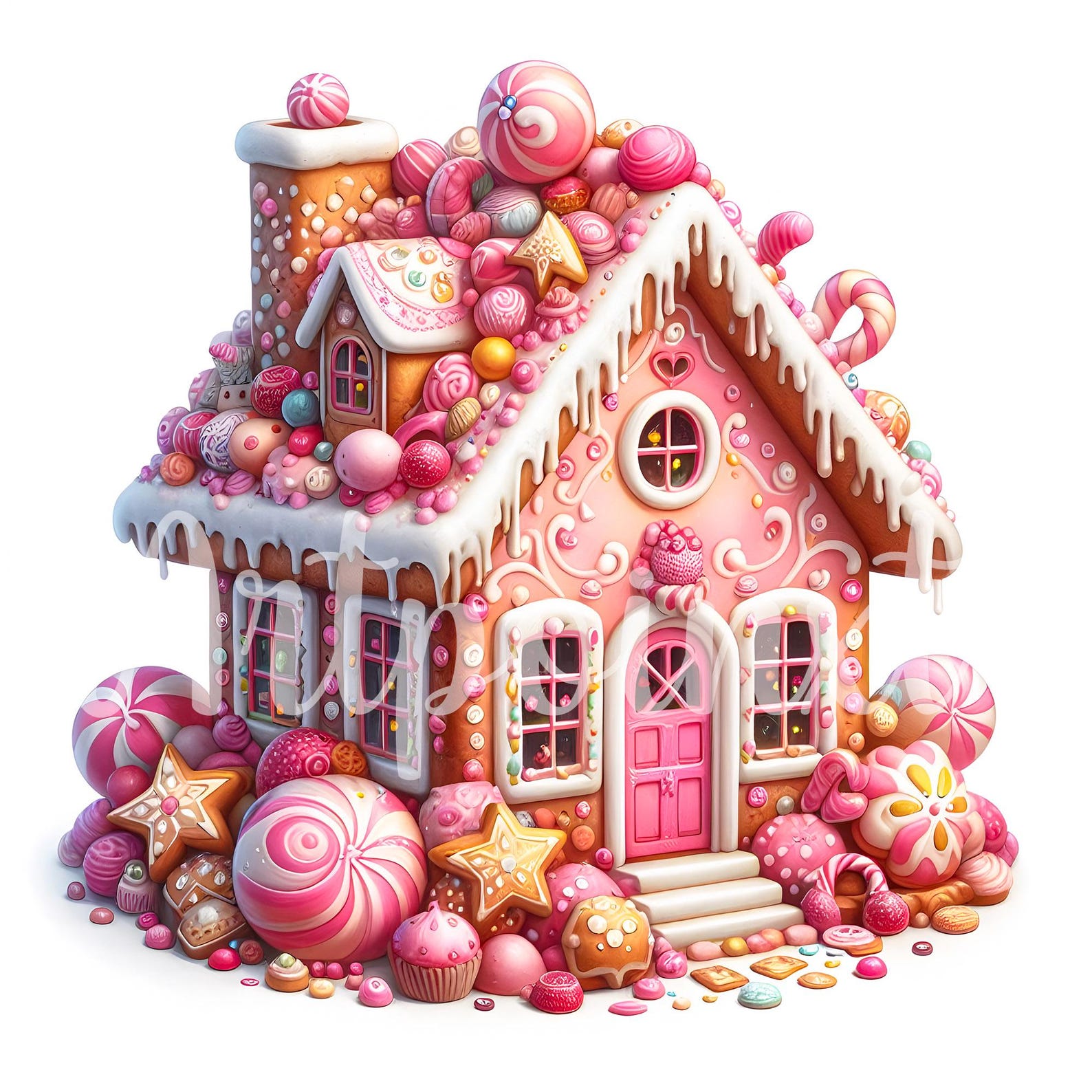Gingerbread Candy House Clipart | Set of 20 | High Quality 300 DPI ...