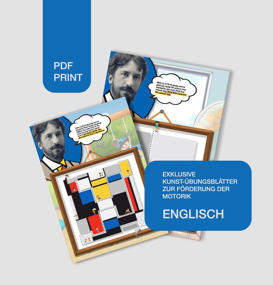 Mondrian Worksheets in English, Motor Skills Exercises for Children ...