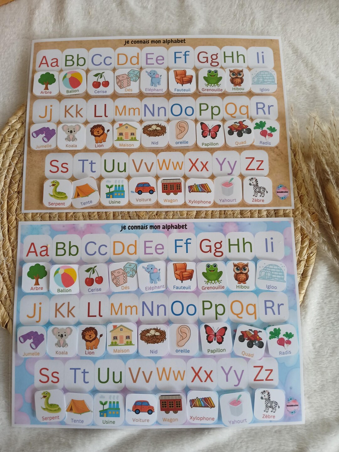 Children's Alphabet Educational Game – A4 Laminated With Velcro ...