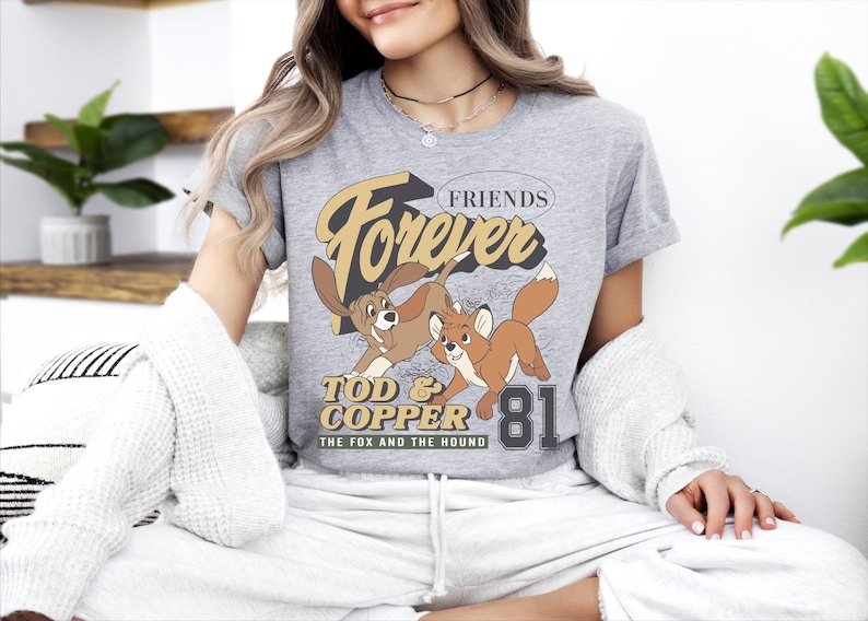 Disney the Fox and Hound Tod and Copper Shirt, Disney Friends Sweater ...