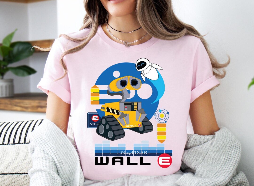 Pixar Wall-e Shirt, Wall-e and Eve Distressed Friendship Sweater ...