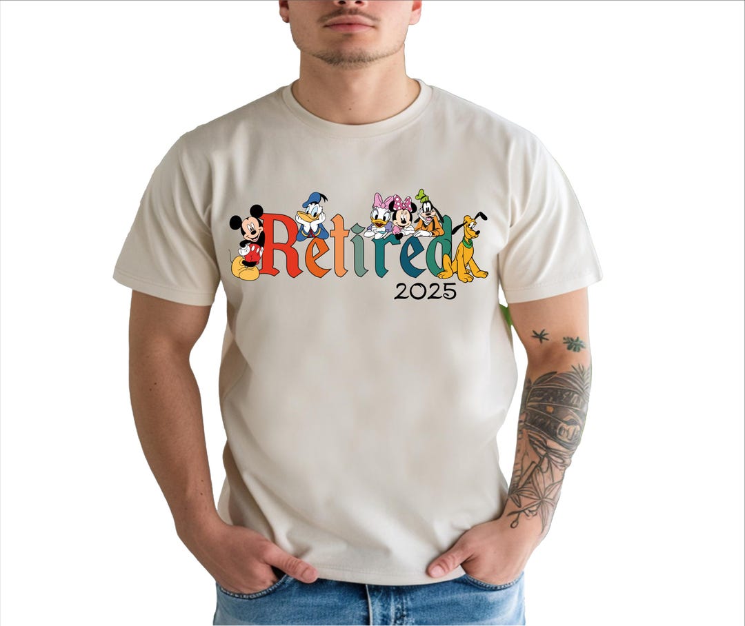 Disney Retired 2025 Shirt, Retirement 2025 Sweater, Mickey and Friends ...