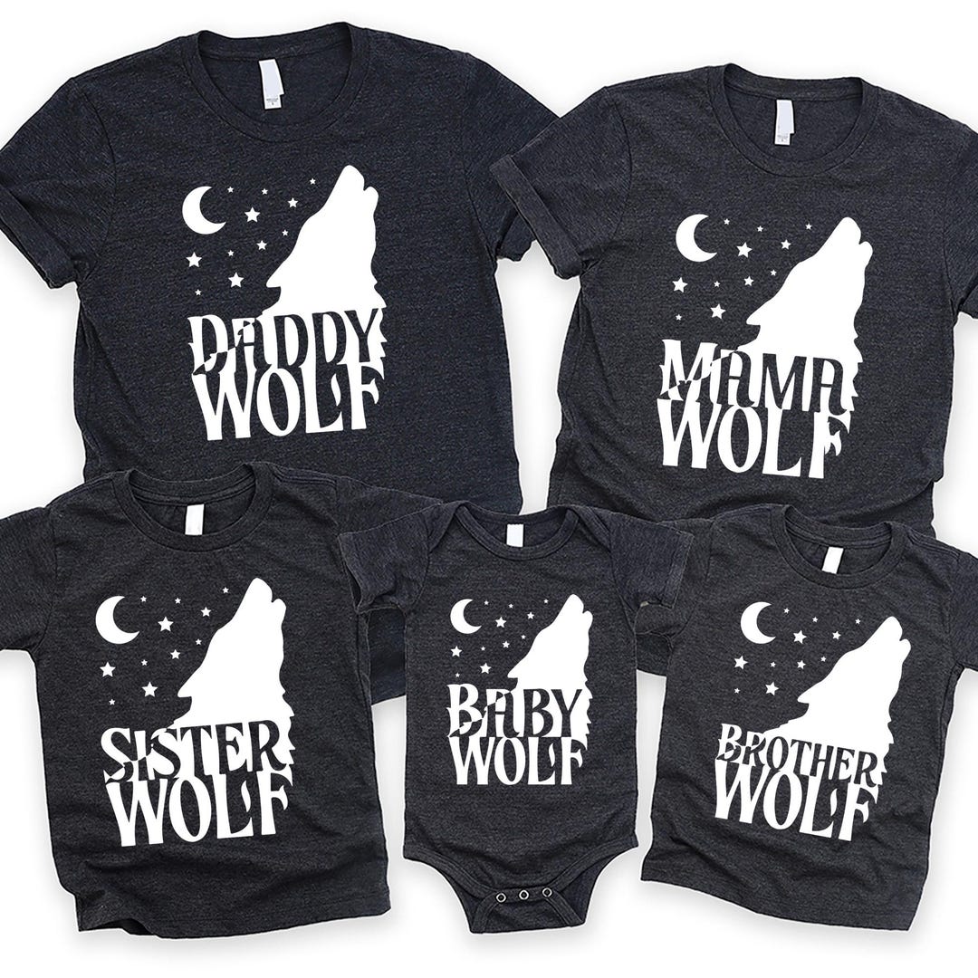 Wolf Family Shirt, Family Matching Tee, Family Wolf Pack Sweater, Mama ...