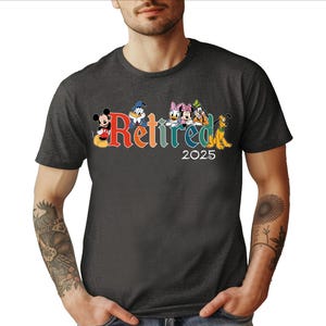 Disney Retired 2025 Shirt, Retirement 2025 Sweater, Mickey and Friends ...