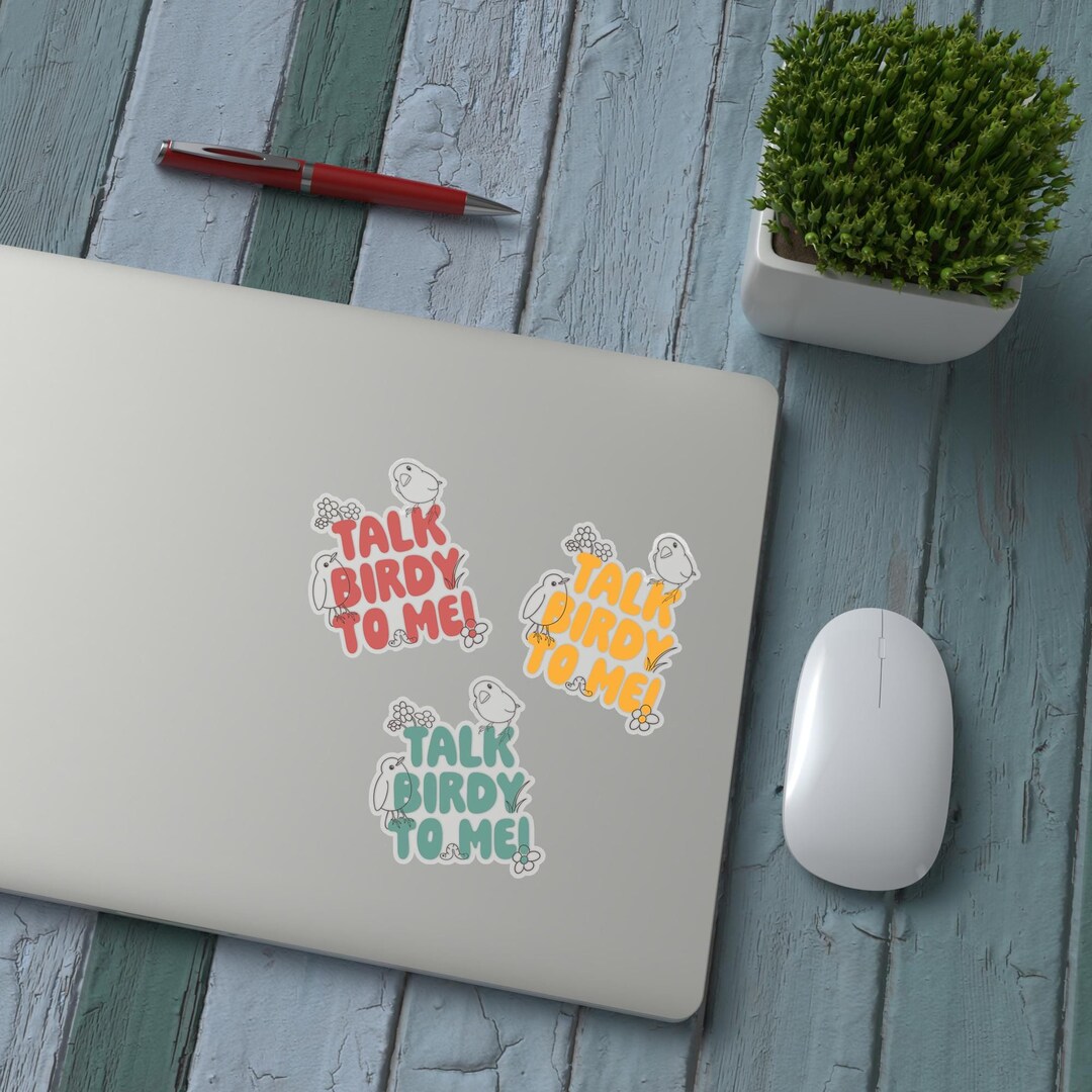 Bird Pun Sticker, Talk Birdy to Me, Kiss-cut Transparent Sticker for ...