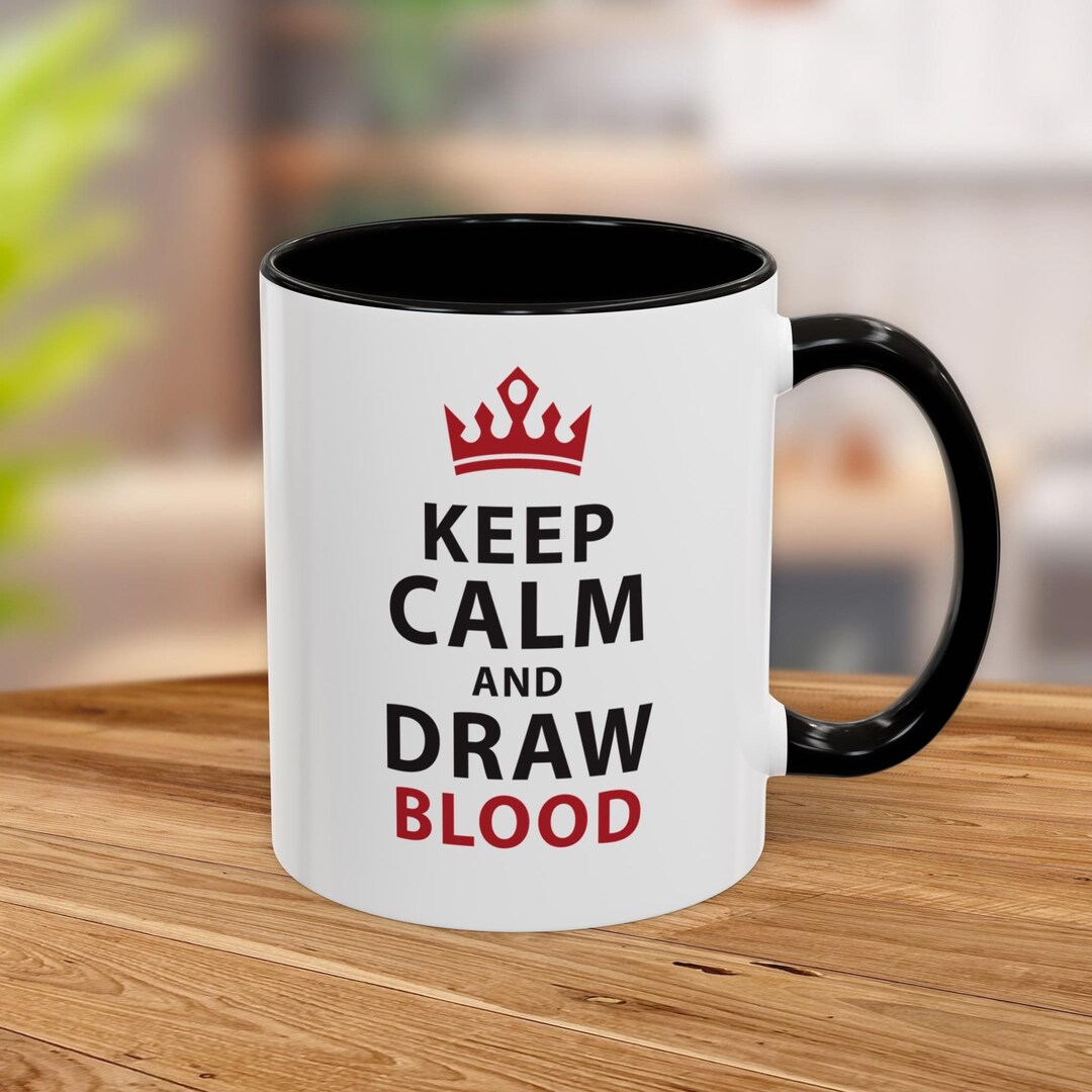 Keep Calm & Draw Blood Vet Tech Mug, Fun 11oz Coffee Cup, Vet Tech ...