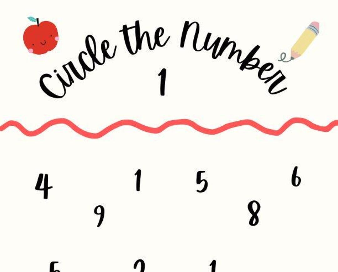 Kids Activity Print Out Sheet, Circle the Number, Instant Download ...