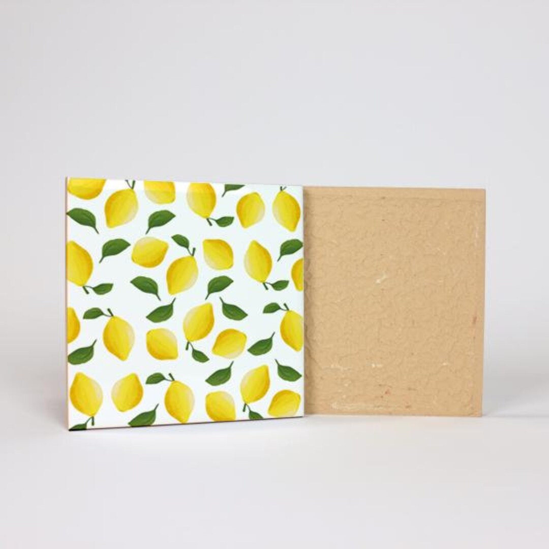 Lemon Ceramic Tile, Accent Tiles for Kitchen, Kitchen Decor, Home ...
