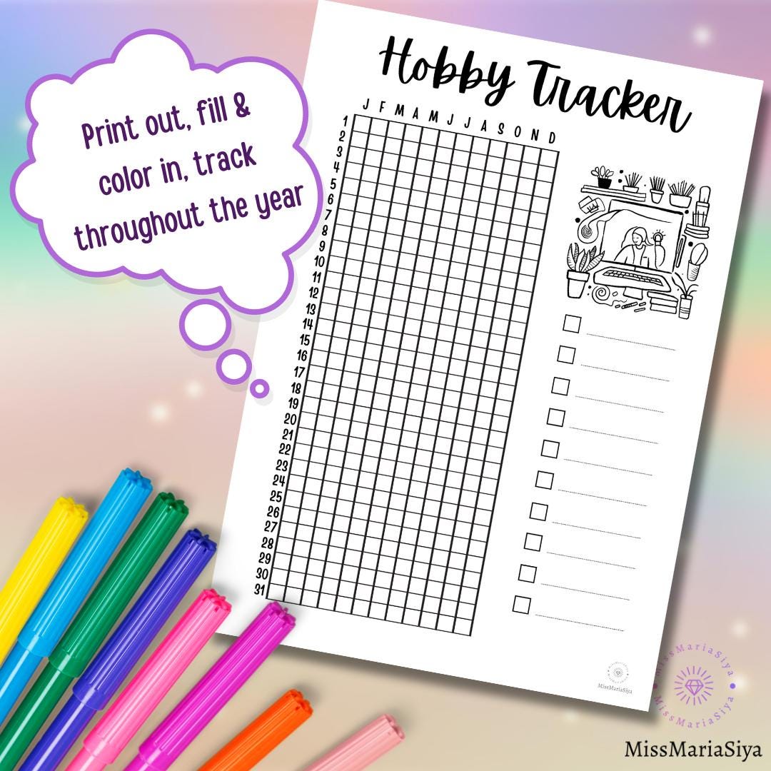 Hobby Tracker PRINTABLE Journal Page Printable Planner Bullet Page ...