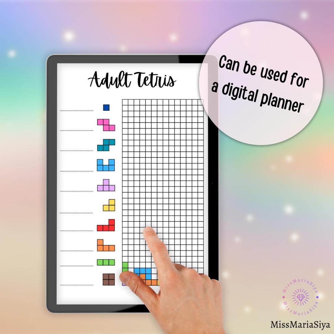 Printable Adult Tetris Planner, PRINTABLE Journal Page, Printable ...