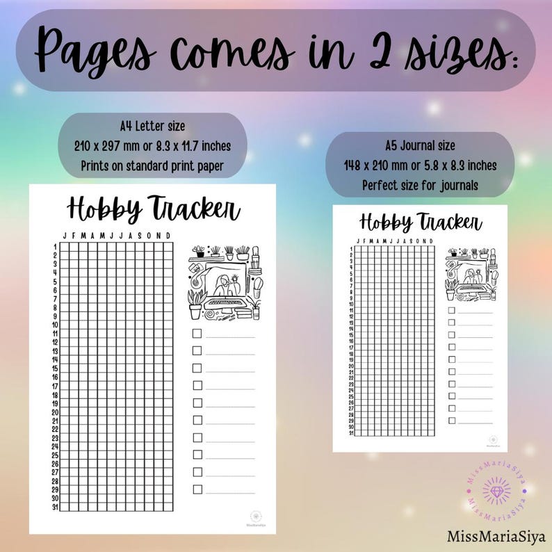 Hobby Tracker PRINTABLE Journal Page Printable Planner Bullet Page ...