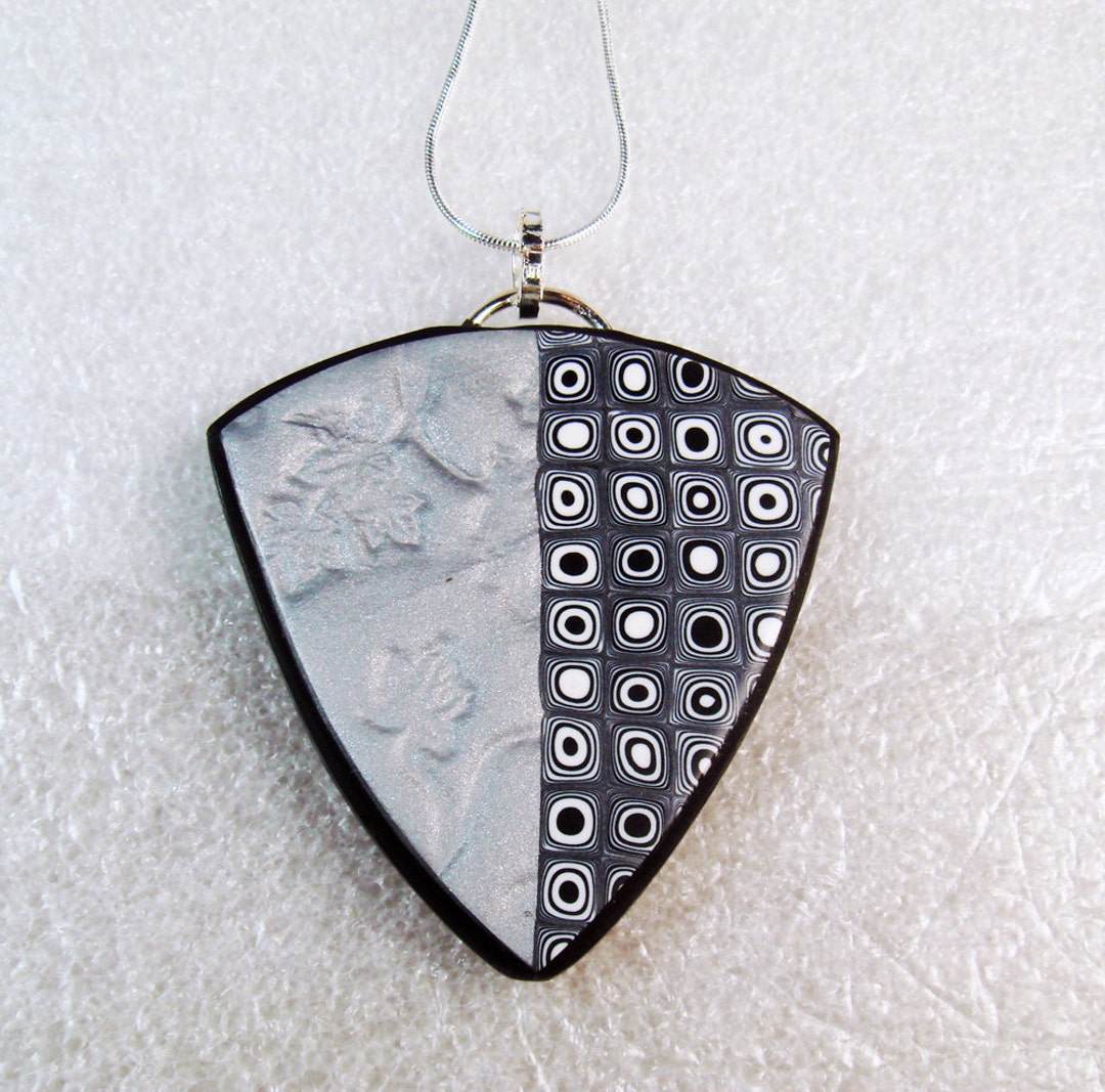 Kandinsky Inspired Cane and Metallic Silver Necklace Special Price - Etsy