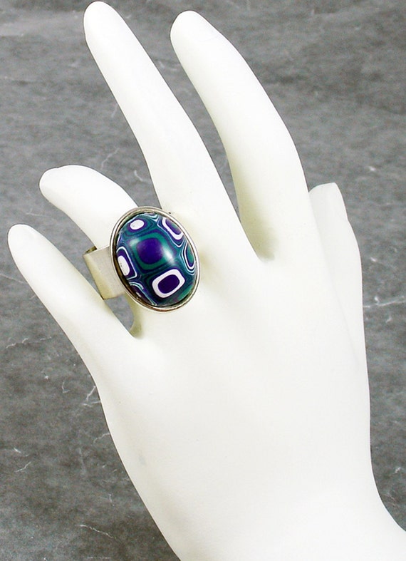 Handmade Kandinsky Retro Cane Ring - Etsy