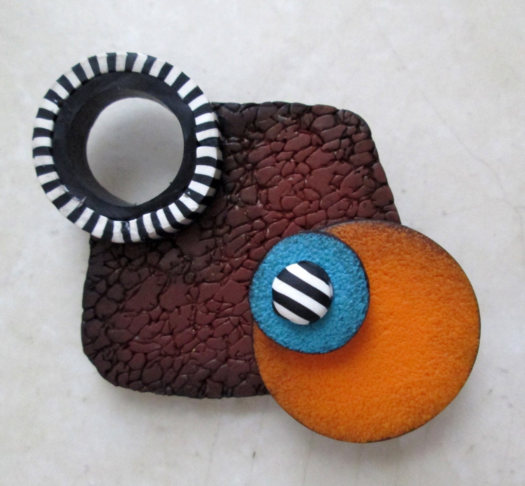 Broche Broche de diseño moderno Modelo 3 Broches de arcilla - Etsy España