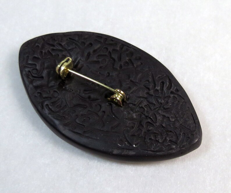 Black Textured and Earth Colors Brooch/pin, Handmade Polymer Clay ...