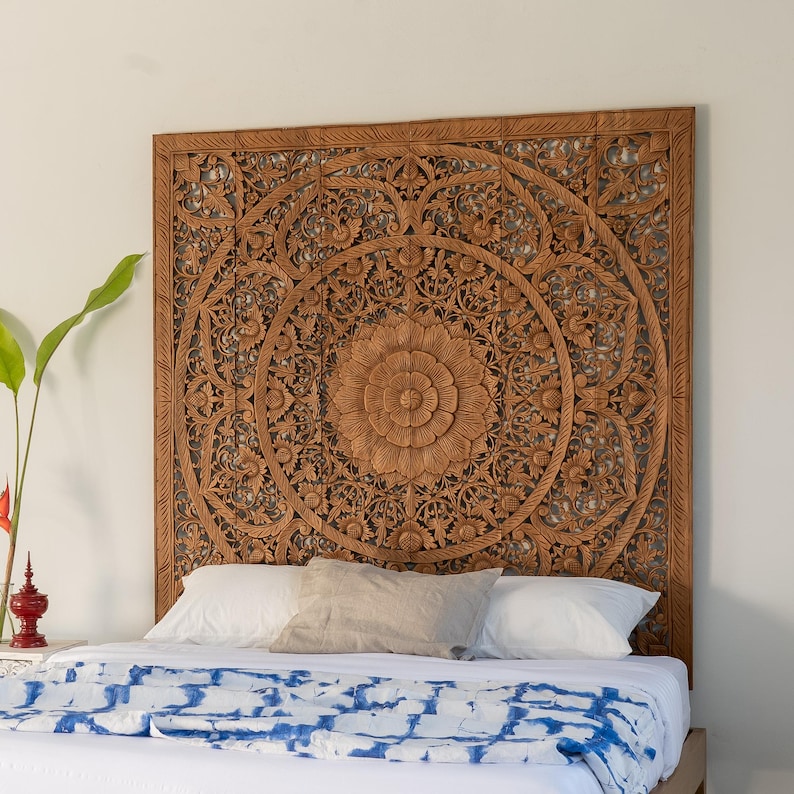 California King Size Natural Wood Headboard 72” Organic Reclaimed Teak ...