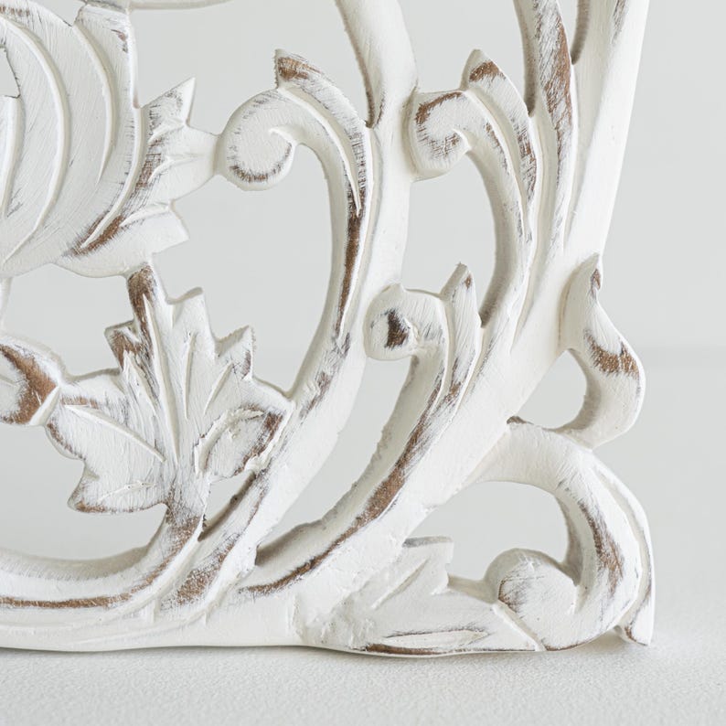Long Vertical Hand-carved Teak Wood Wall Panel, Floral Vine Design ...