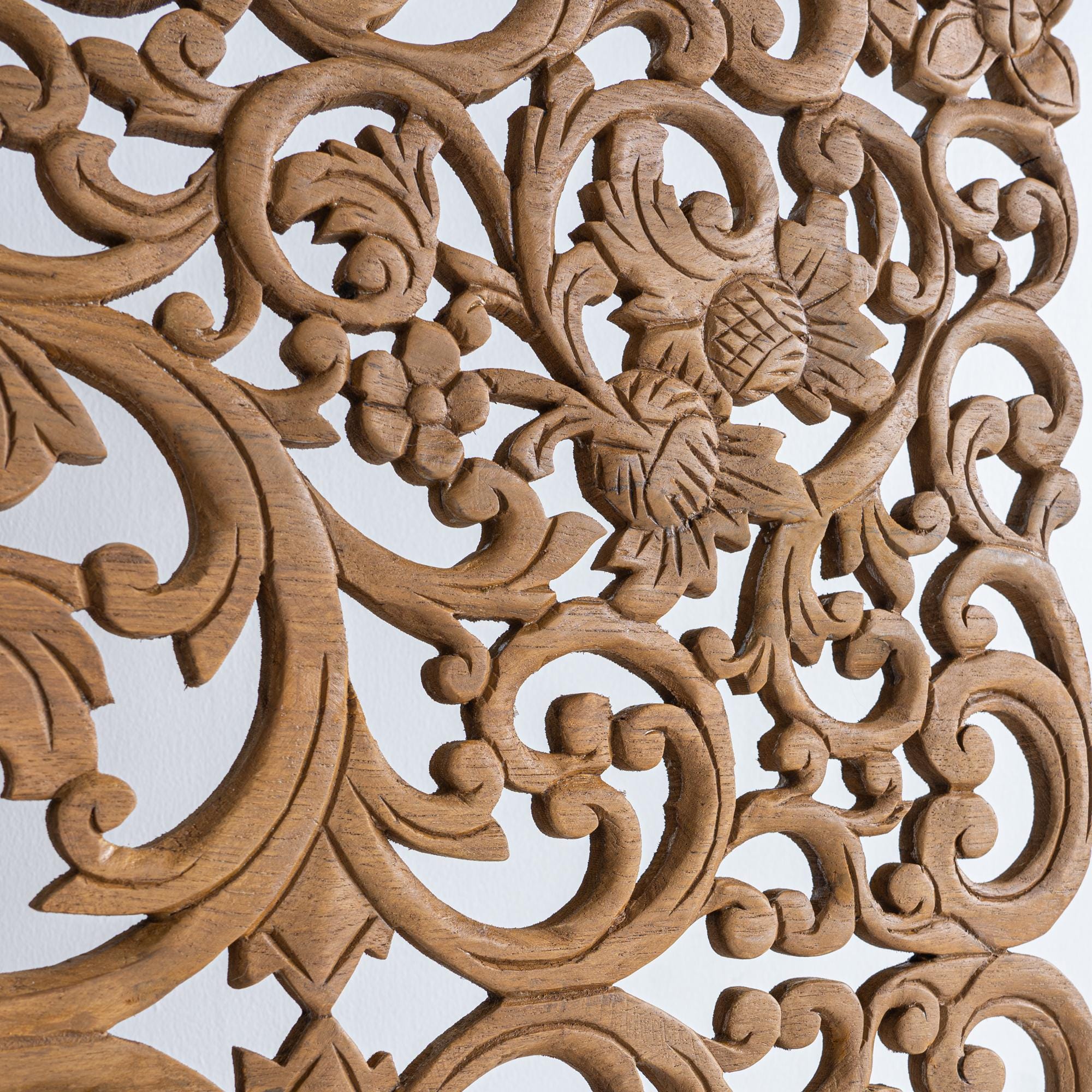 Large Decorative Wood Wall Panel, Queen Headboard 60x30" Carved Teak ...
