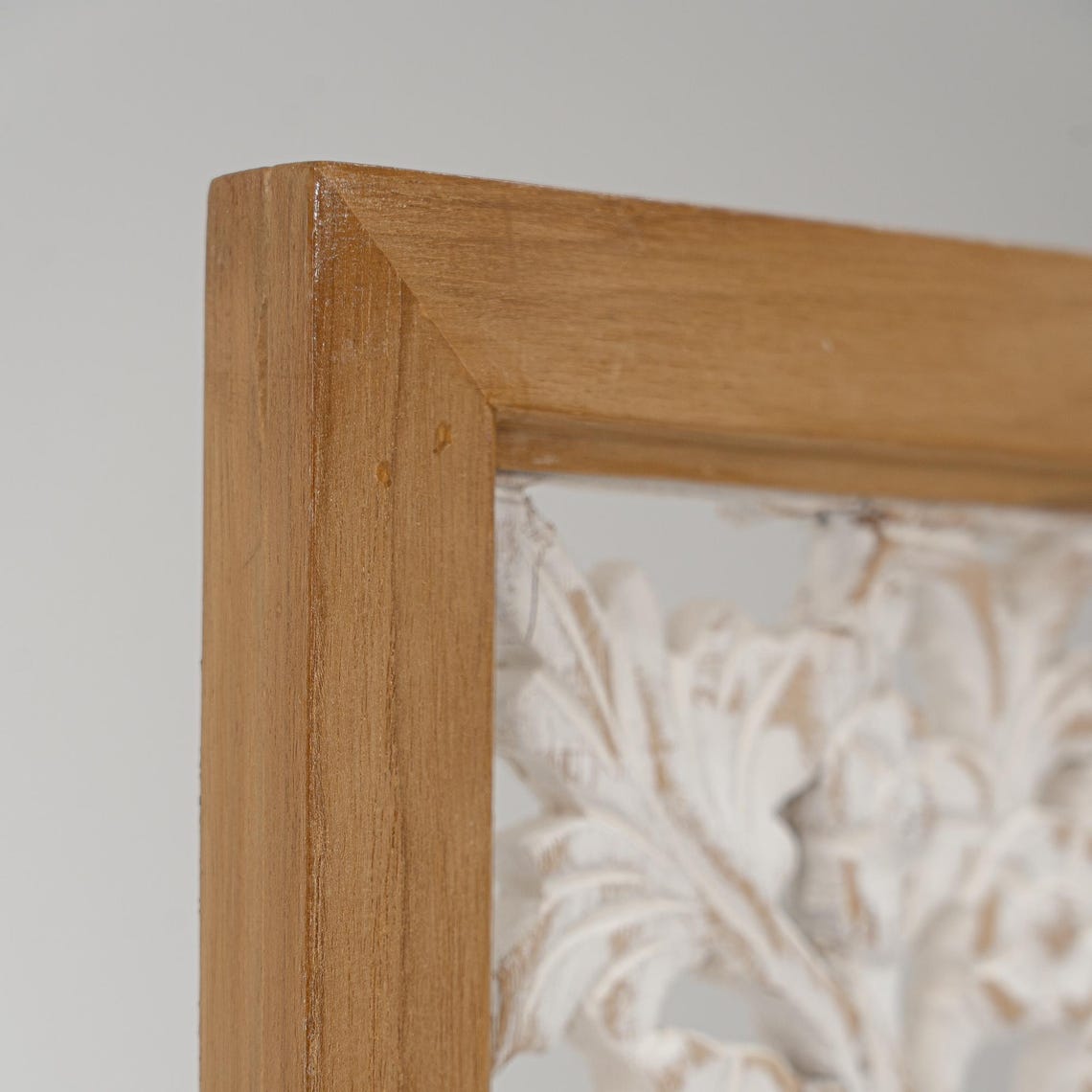 Boho Teak Wood Cabinet Door, Hand-carved Wood Wall Panel, Whitewashed ...