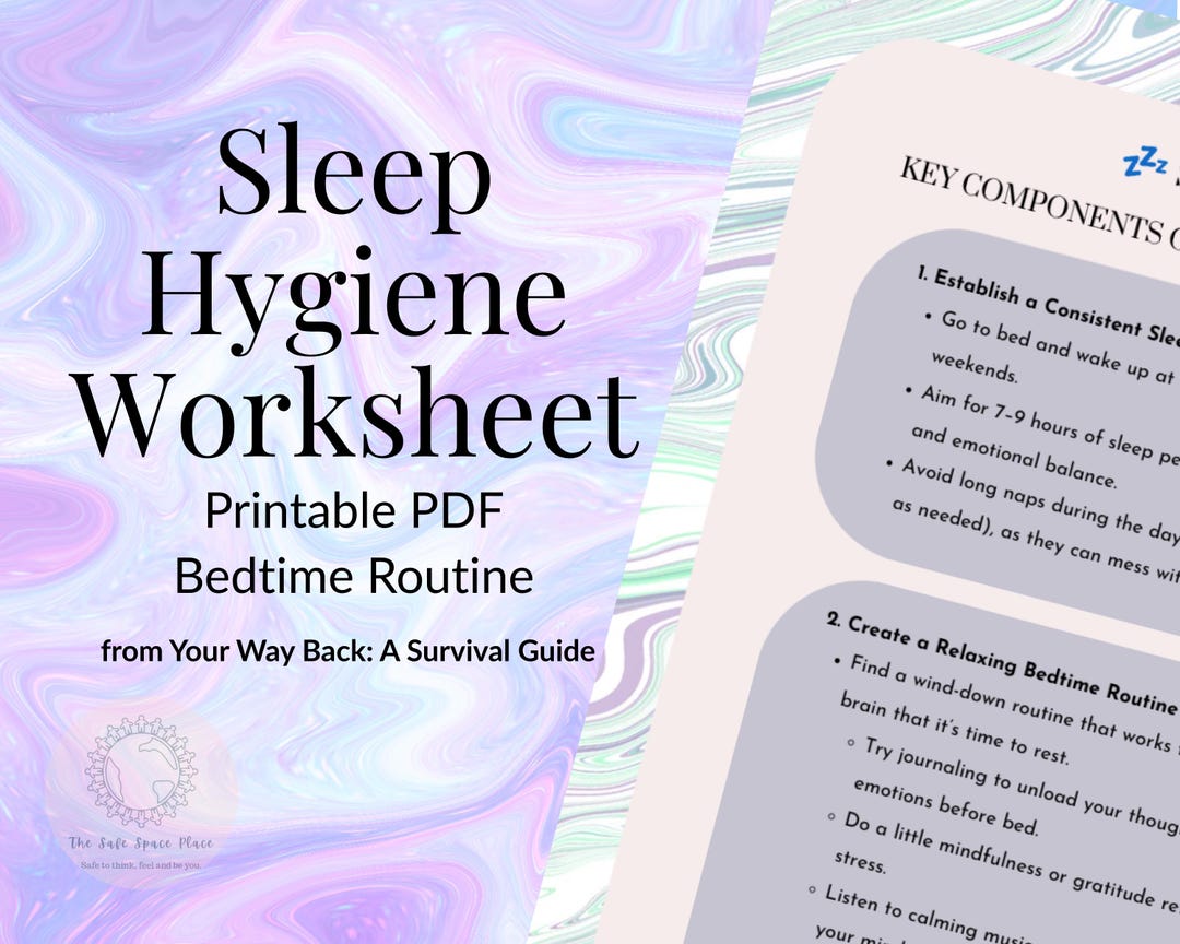 Sleep Hygiene Worksheet: Bedtime Routine Planner for Anxiety & Stress ...