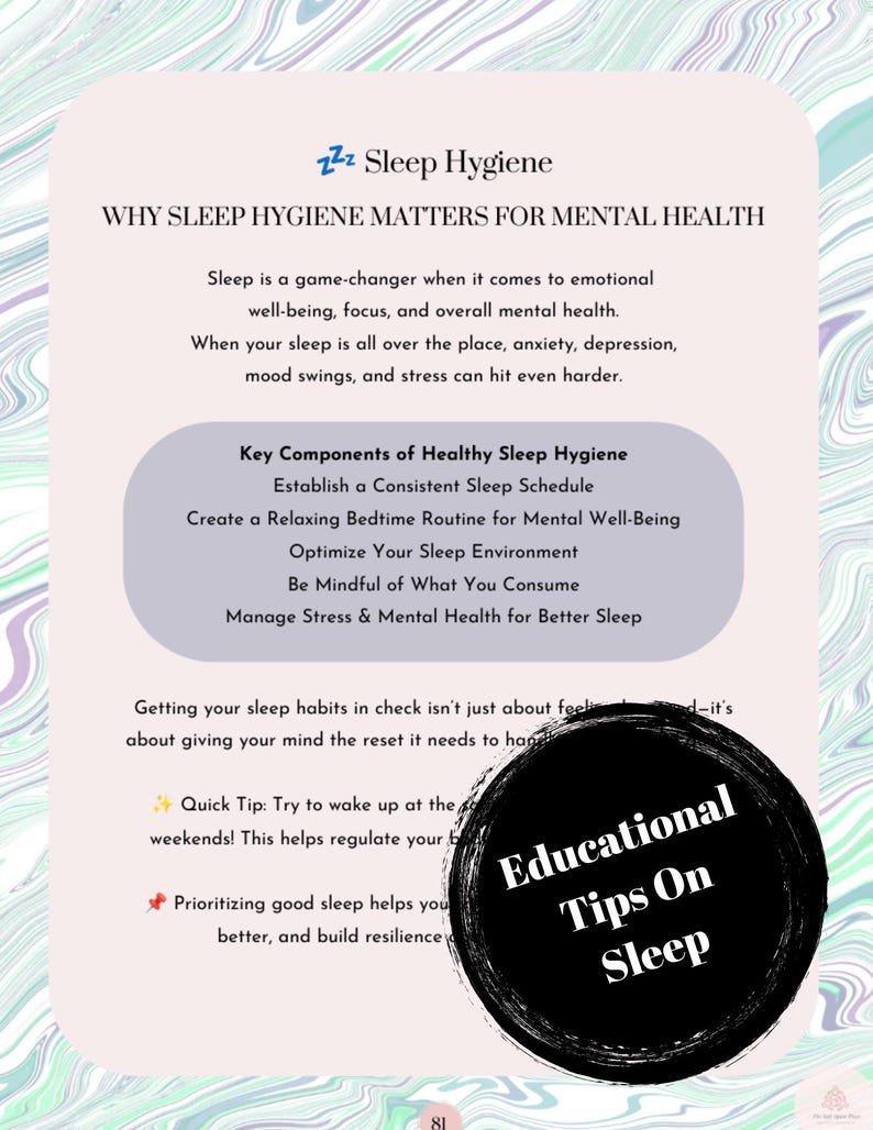 Sleep Hygiene Worksheet: Bedtime Routine Planner for Anxiety & Stress ...