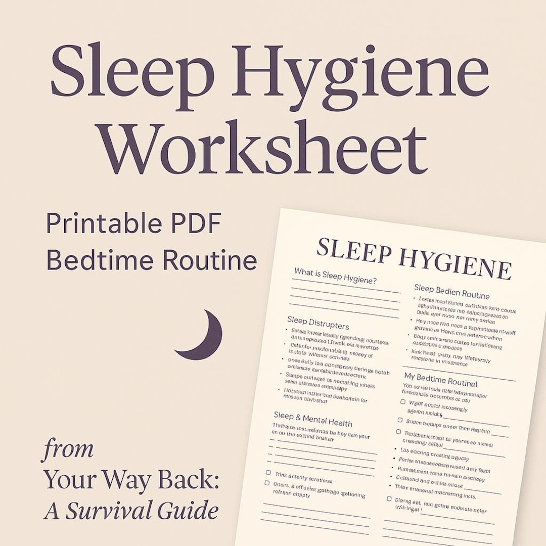 Sleep Hygiene Worksheet | Bedtime Routine PDF | Mental Health Sleep ...