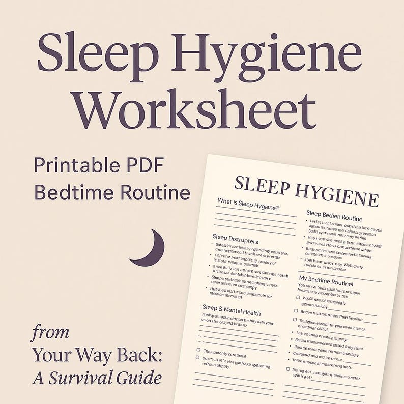 Sleep Hygiene Worksheet | Bedtime Routine PDF | Mental Health Sleep ...