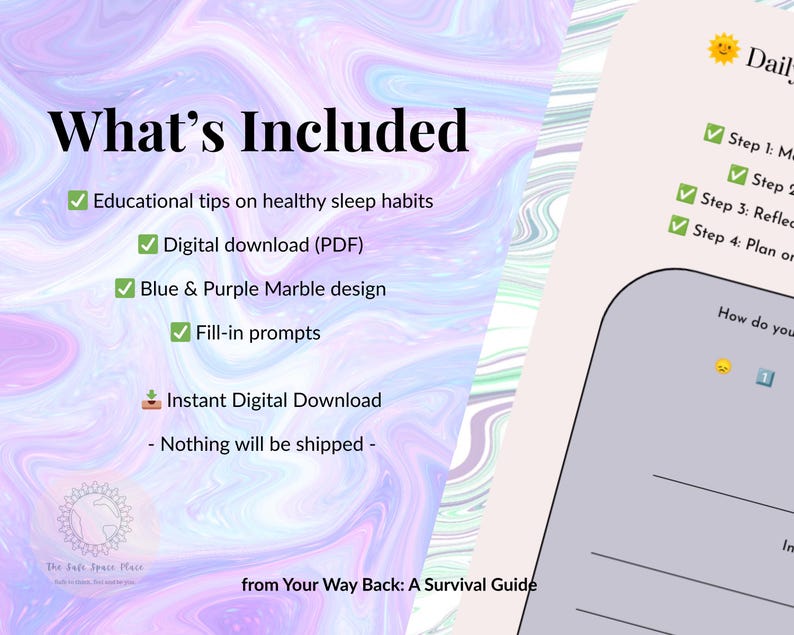 Sleep Hygiene Worksheet: Bedtime Routine Planner for Anxiety & Stress ...