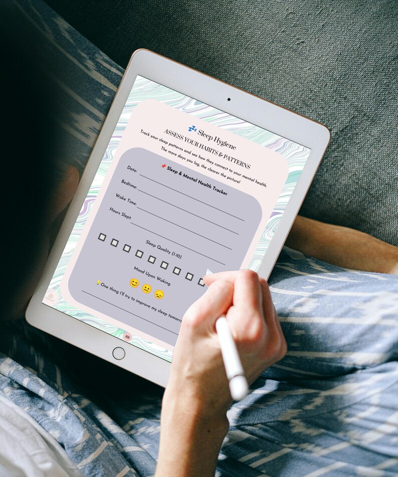 Sleep Hygiene Worksheet: Bedtime Routine Planner for Anxiety & Stress ...