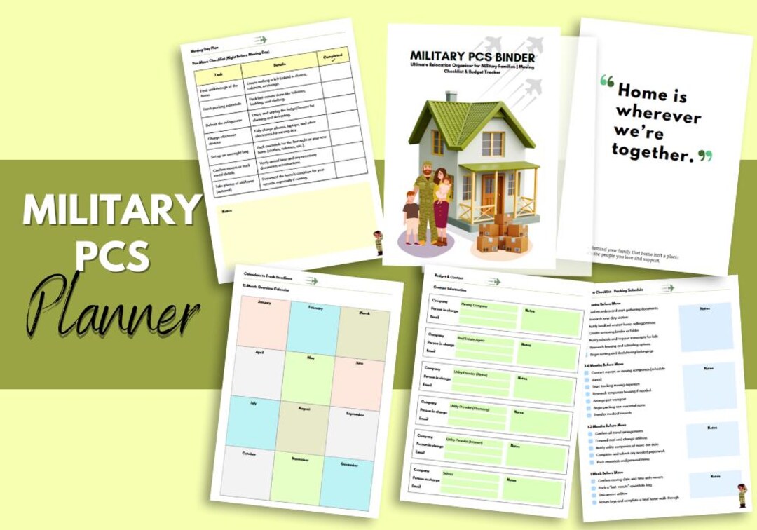 Military PCS Planner: Relocation Organizer & Journal (digital Download ...