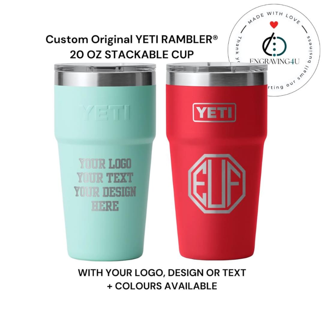 Custom YETI Rambler 20 Oz and 16 Oz Stackable Cup Insulated Tumbler for ...