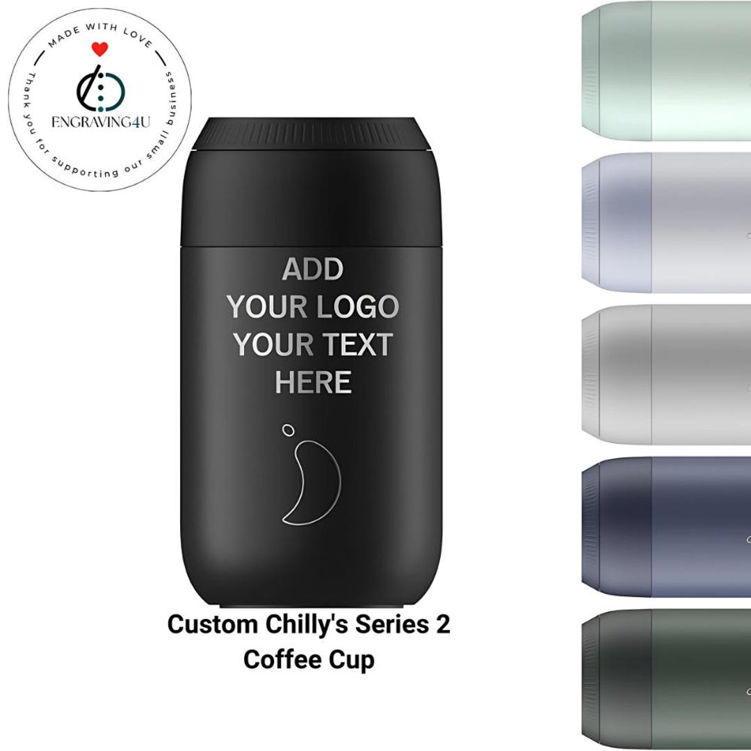 Custom Chilly's Series 2 Coffee Cup Travel Mug Personalised Gift for ...