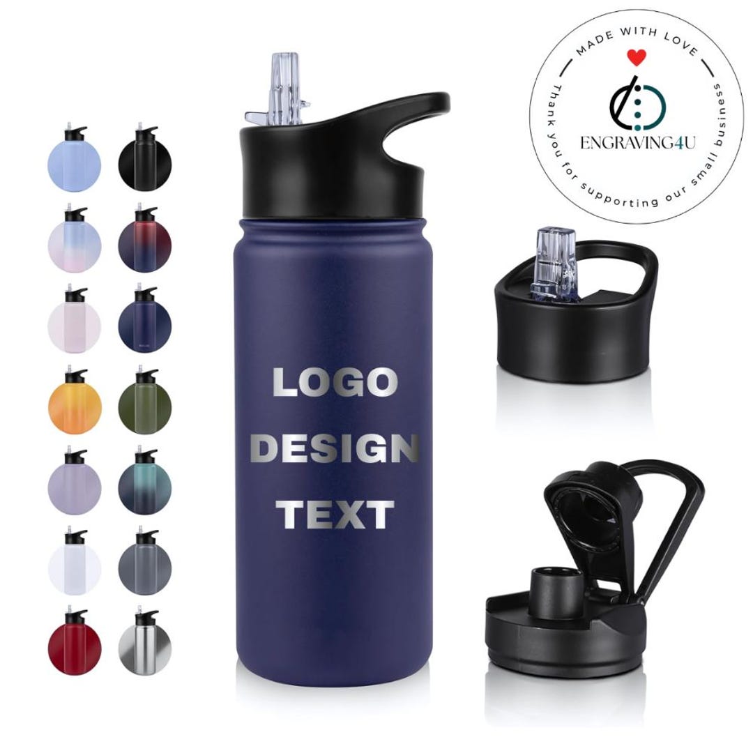 Personalised Water Bottle Laser Engraved Stainless Steel Insulated ...